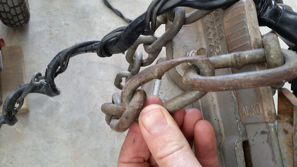 Regularly check your safety chains. Wear indicates they are not setup ...